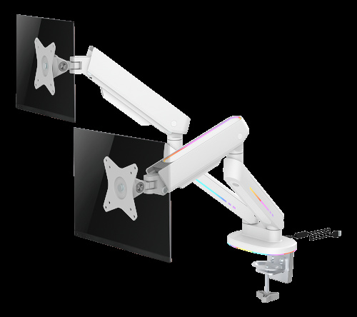 Buy deltaco_gaming WA96 Premium Gaming Dual monitor arm RGB light white