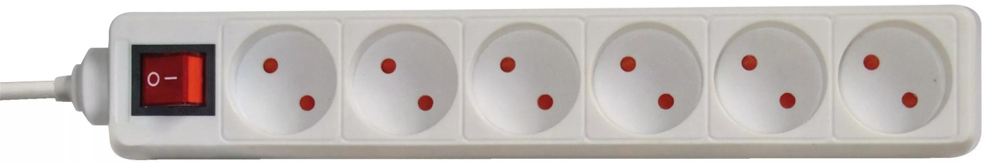 Brennenstuhl Extension socket 6-way DK, H05VV-F, 1.4m, White